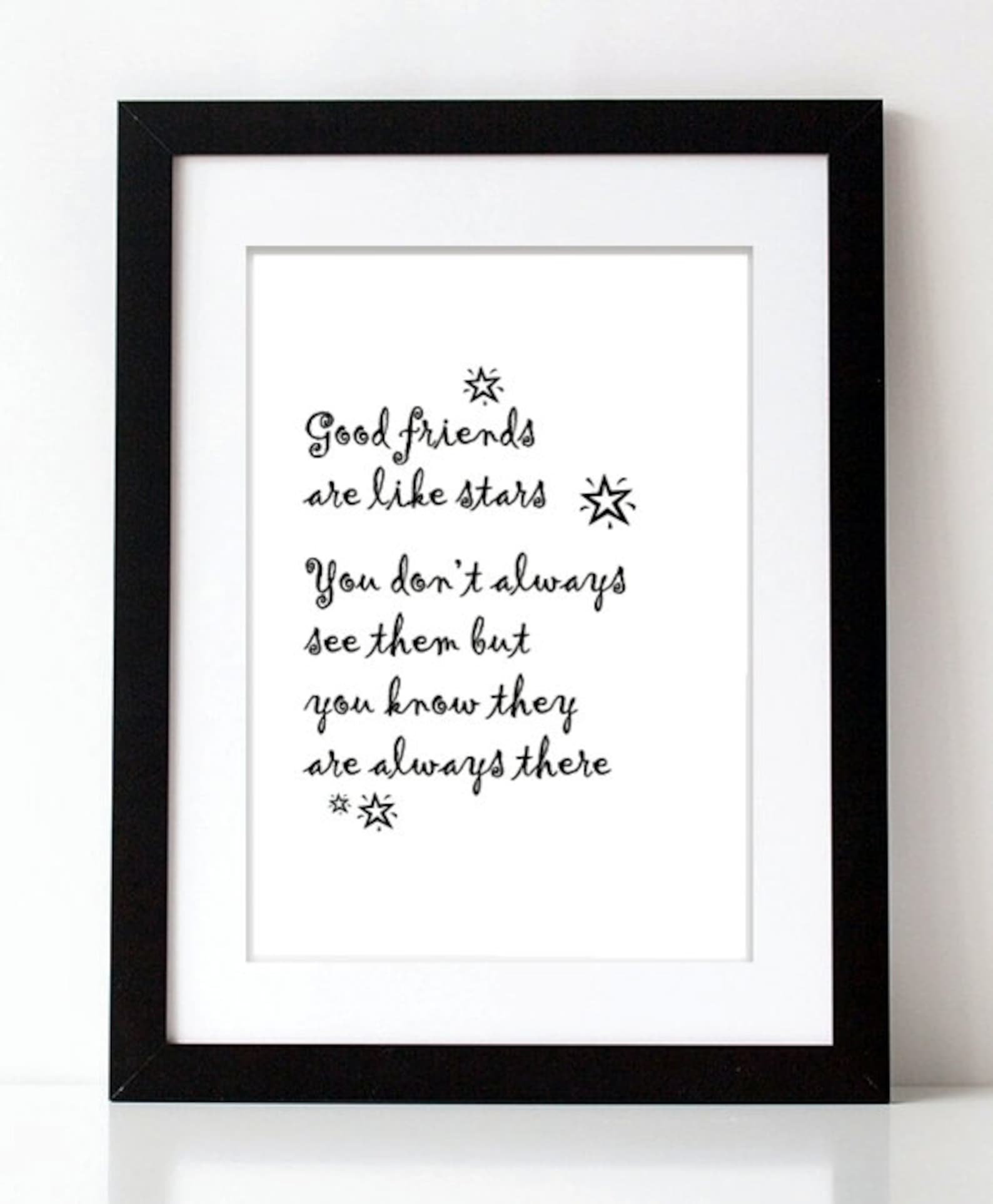 PRINTABLE GOOD FRIENDS Are Like Stars Inspirational Quote Friendship ...