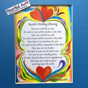 APACHE WEDDING BLESSING 8x10 Inspirational Quote Bride Groom Marriage ...