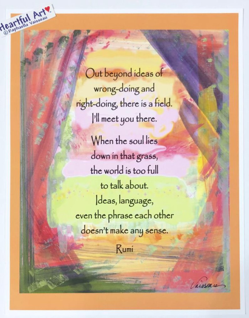 Out Beyond Ideas 8x11 RUMI Inspirational Sufi Quote Yoga - Etsy