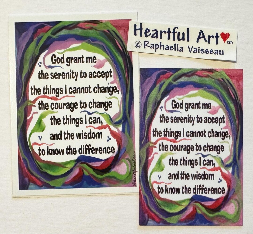 God Grant Me SERENITY PRAYER Sticker Magnet AA Motivation Sobriety 12 ...