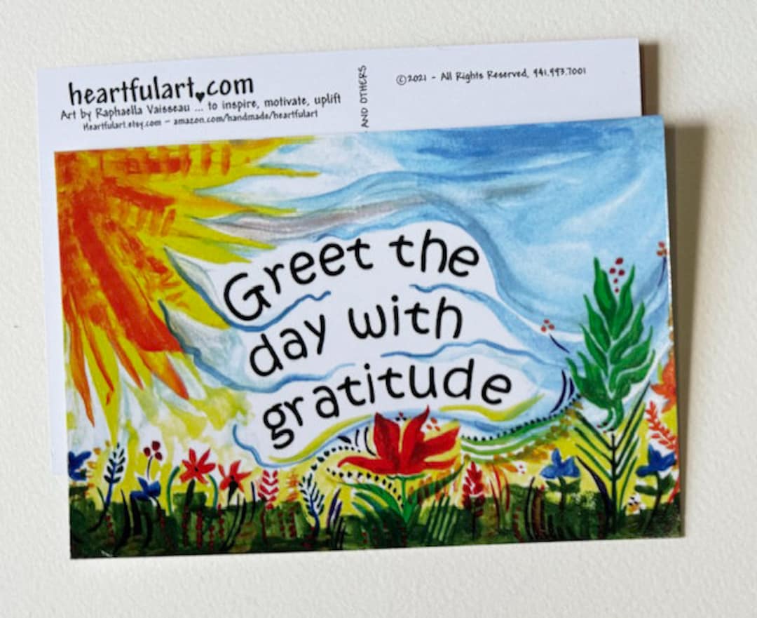 Greet the Day With Gratitude 20 POSTCARDS Inspirational Appreciation ...