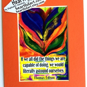 If We All Did 5x7 THOMAS EDISON Inspirational QUOTE Motivational Office ...