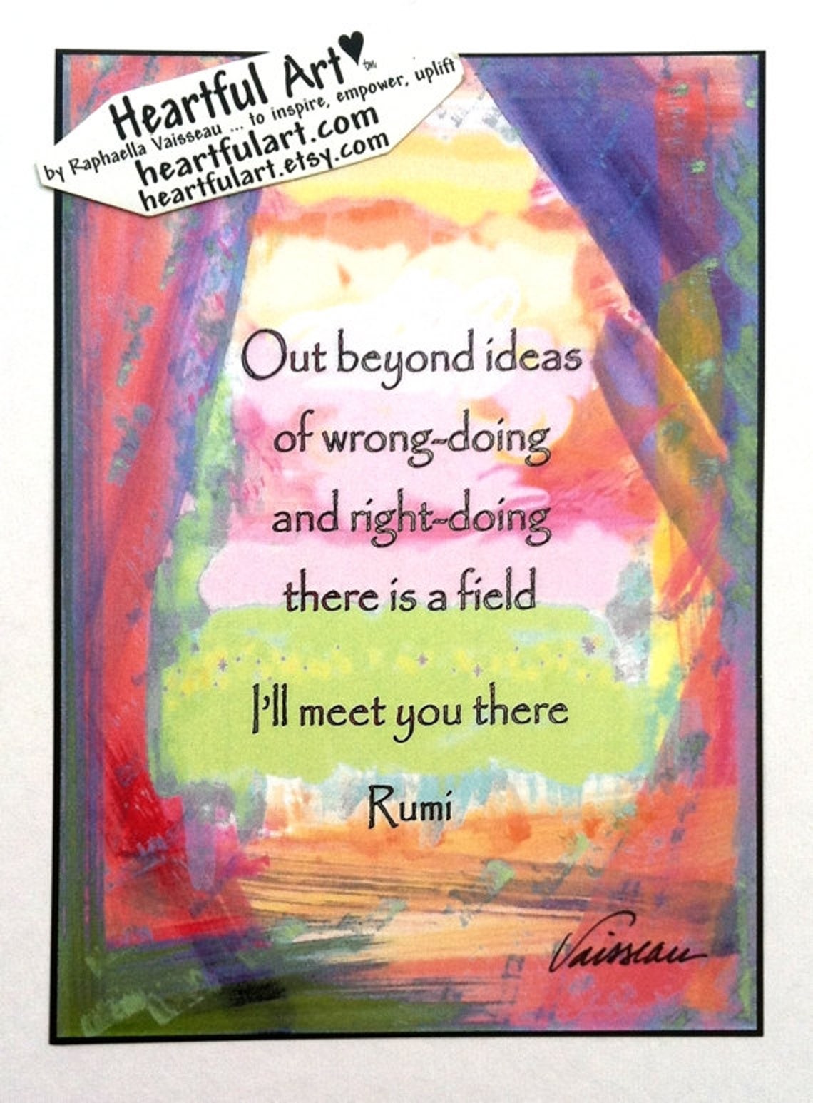 Out Beyond Ideas 5x7 RUMI Inspirational Quote Yoga Meditation ...