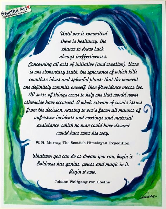 UNTIL One is Committed GOETHE MURRAY Inspirational Business Quote ...