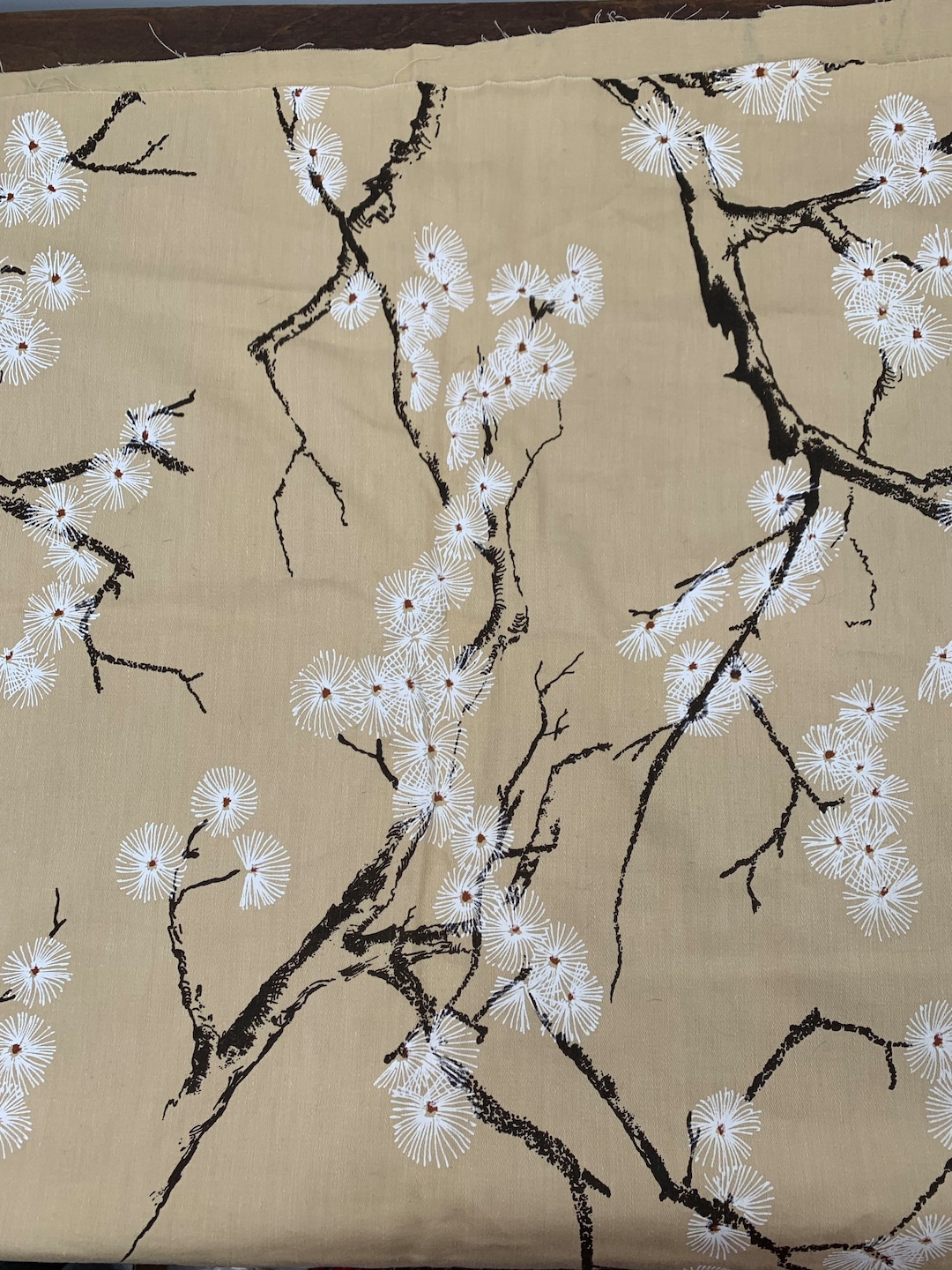 Vintage 1979 Pacific Fabric Printers Designs by Shoji Belge Asian Tree ...