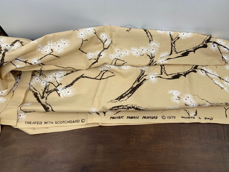 Vintage 1979 Pacific Fabric Printers Designs by Shoji Belge Asian Tree ...