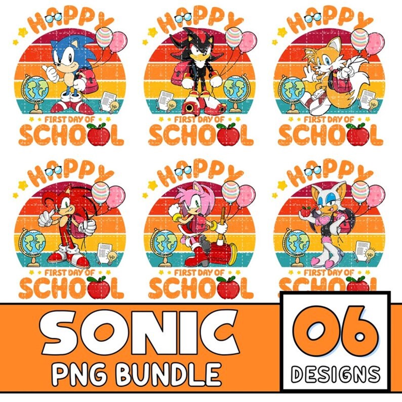 Sonic Back to School Png, Kindergarten, Pre-k, First Day of School Png ...