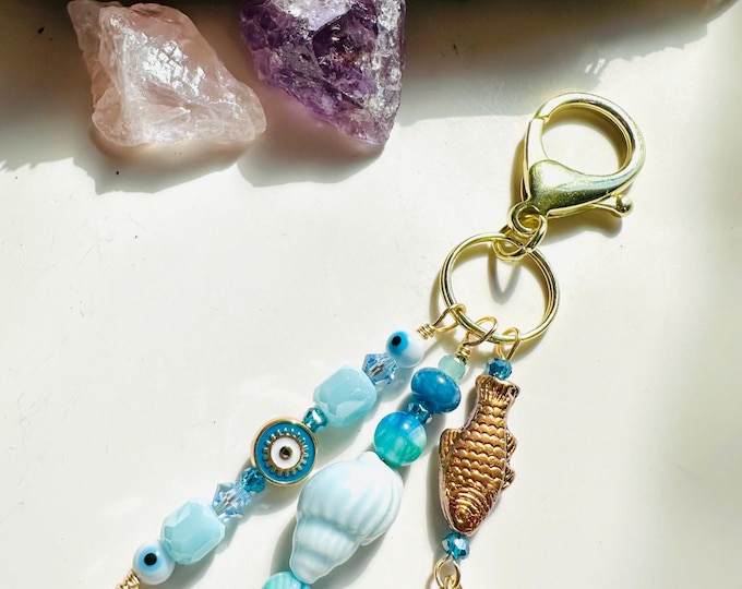 Sea Shells Charm | Fish Charm |beaded Bag Charm | Trendy Bag Charm ...