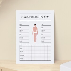 Printable Body Measurements Tracker, 8 Week Body Transformation ...
