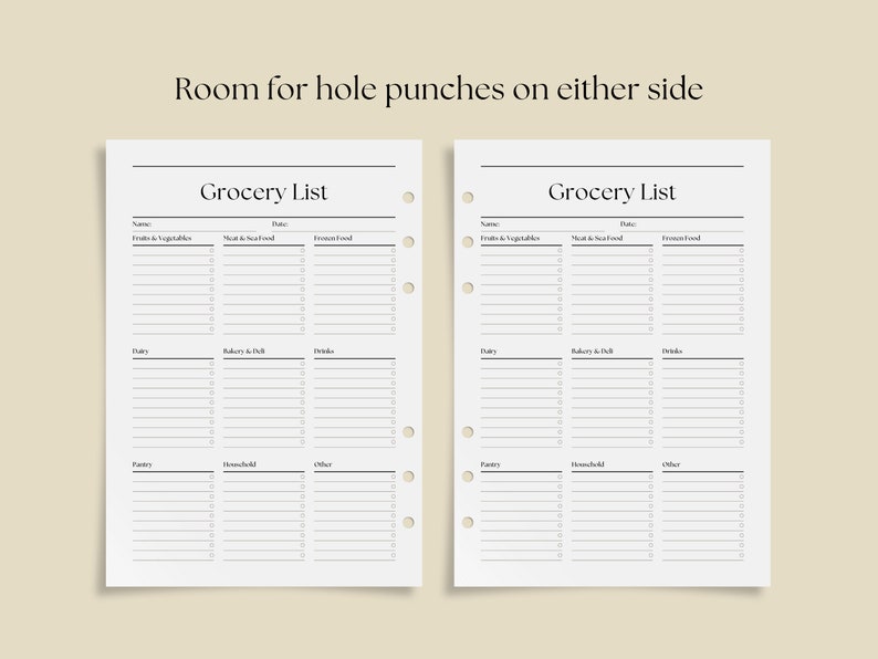 Printable Grocery List Printable Template, Grocery Planner, Food ...