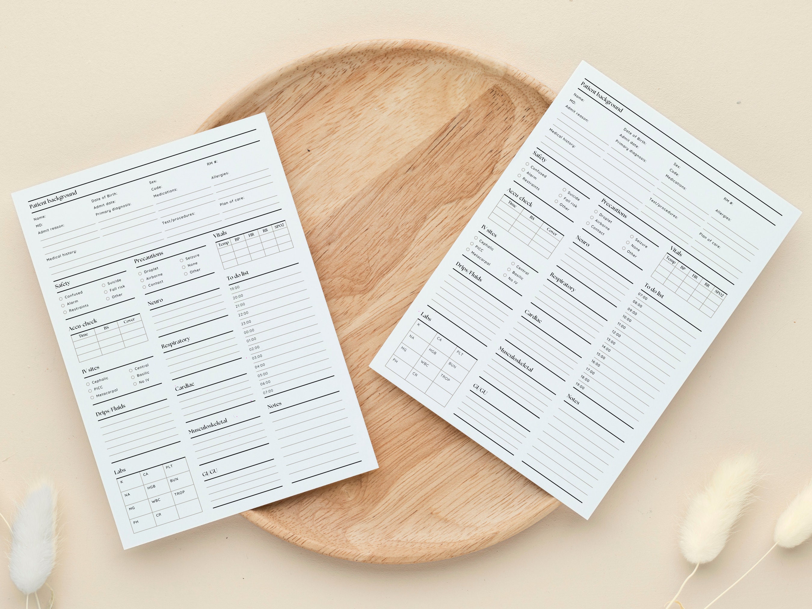 Printable Nurse Report Sheet Template, DIGITAL DOWNLOAD - Etsy