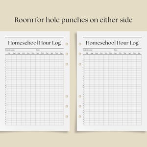 Printable Homeschool Hour Log Template, Kids Homeschooling Timetable ...