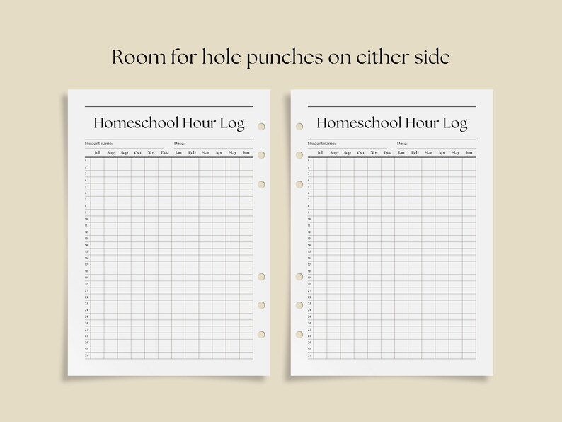Printable Homeschool Hour Log Template, Kids Homeschooling Timetable ...