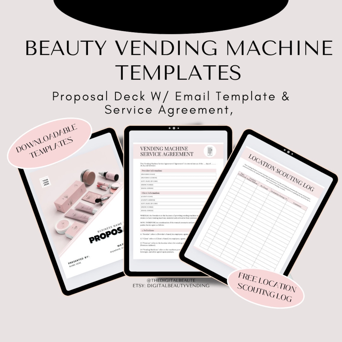 Editable Beauty Vending Machine Contract and Proposal Template (canva ...