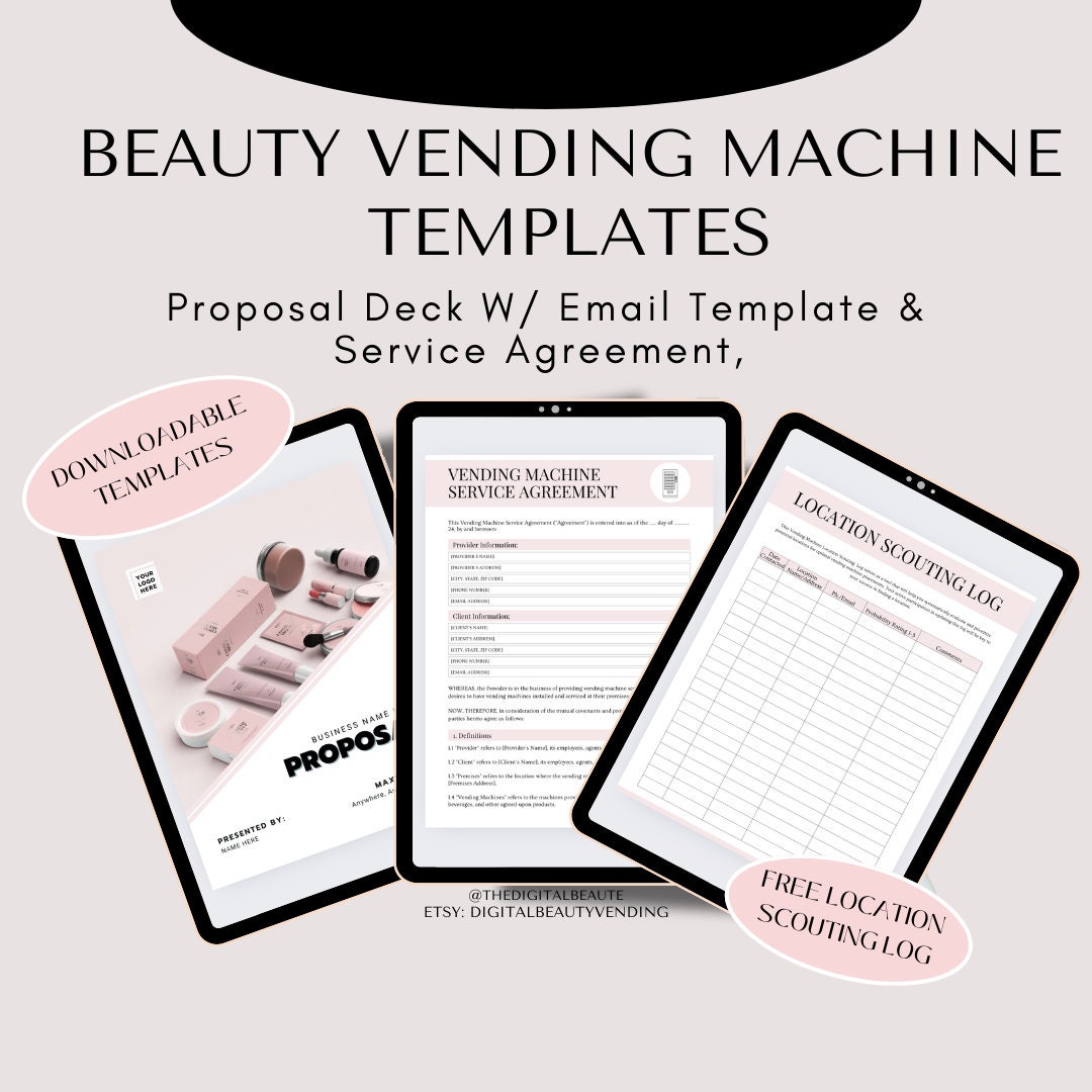 Editable Beauty Vending Machine Contract and Proposal Template (canva ...