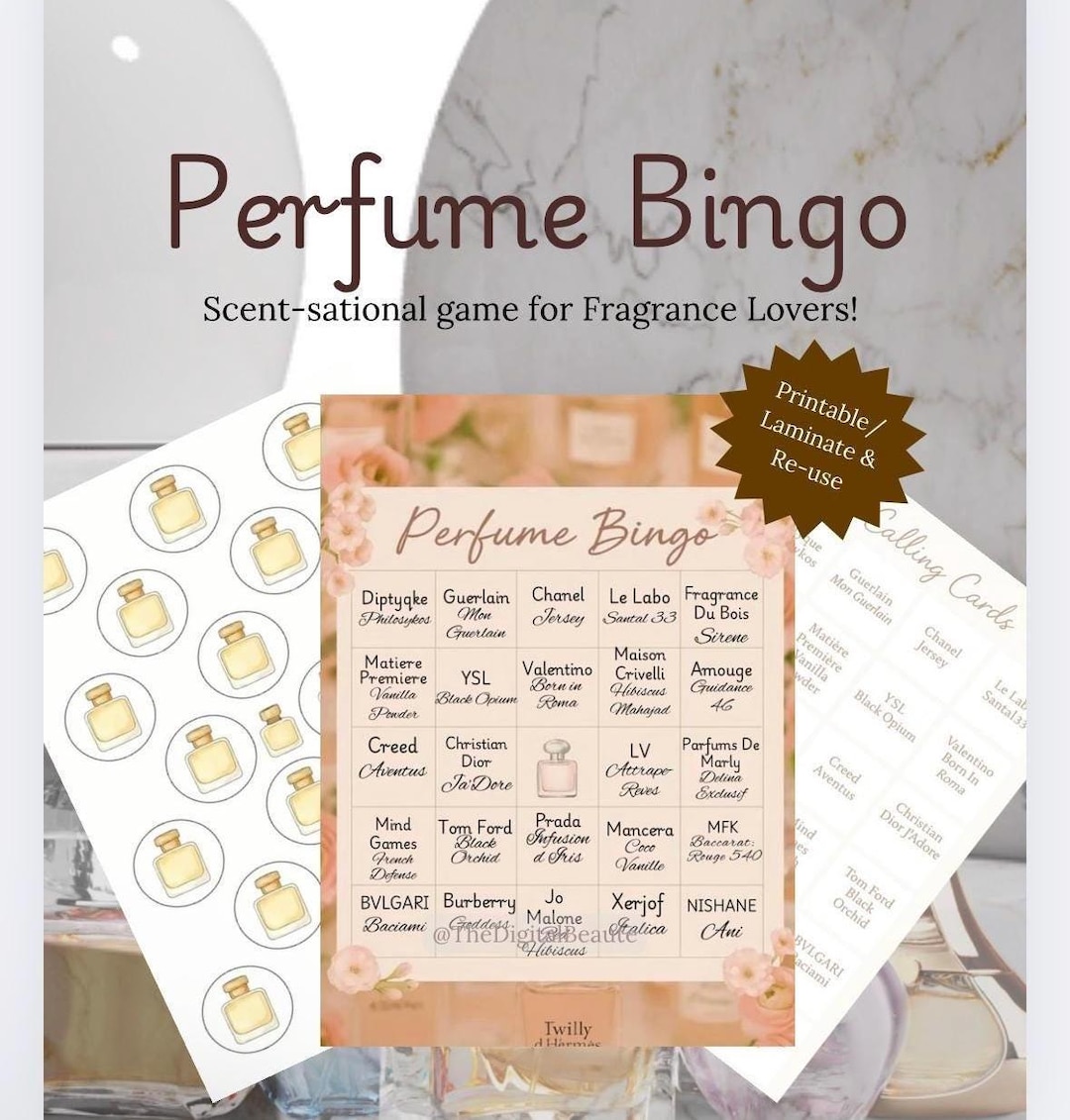 Perfume Bingo Game: Fragrance Exchange Party (printable) - Etsy