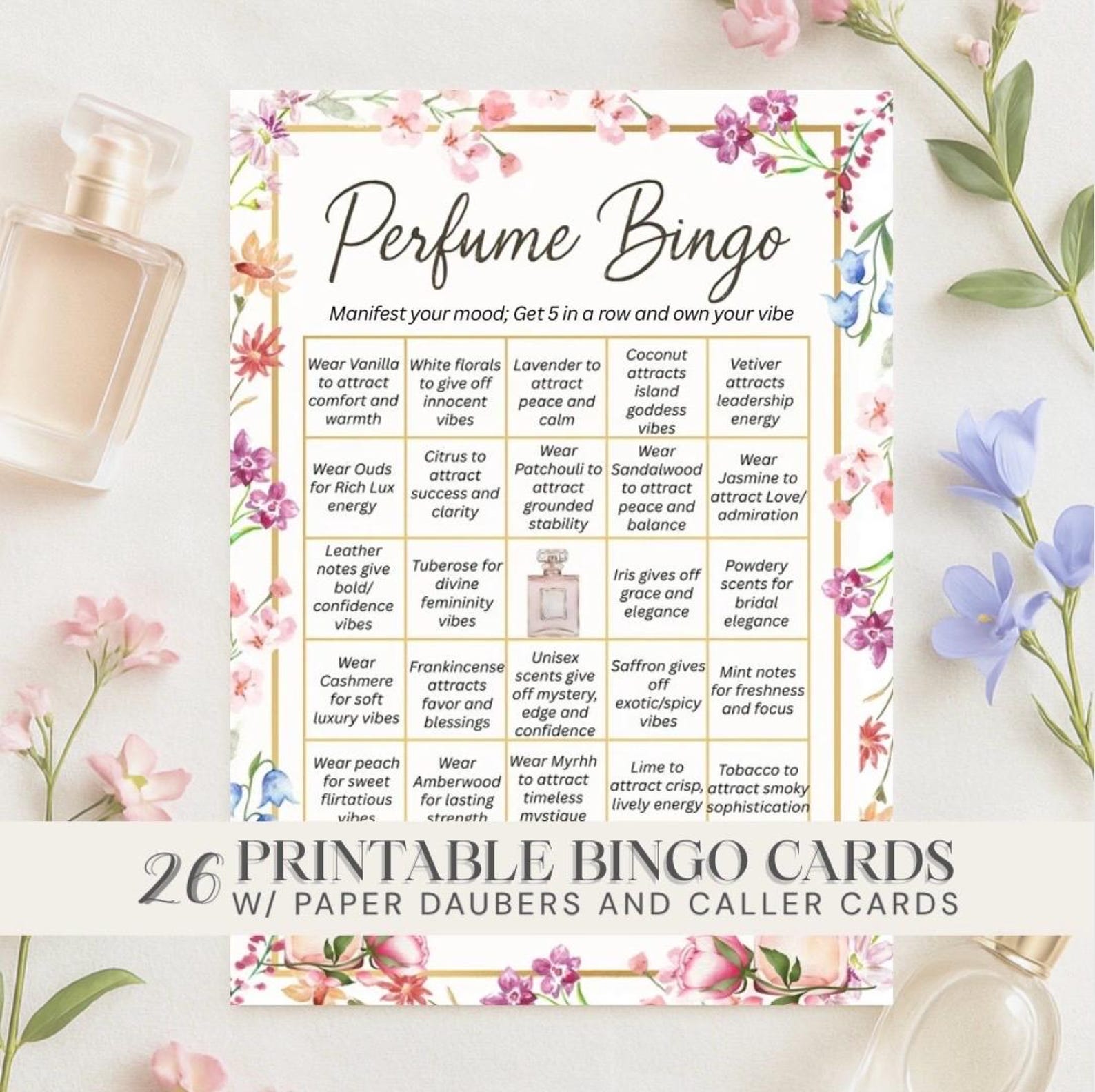 Perfume Exchange Party Bingo: 26 Printable Cards (canva) - Etsy
