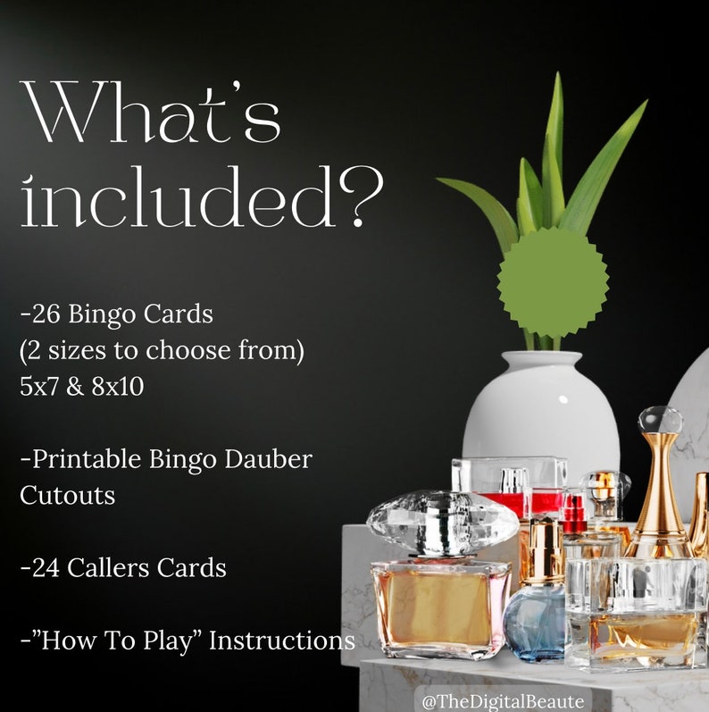 Perfume Bingo Game: 26 Printable Cards, Bridal Shower (canva) - Etsy
