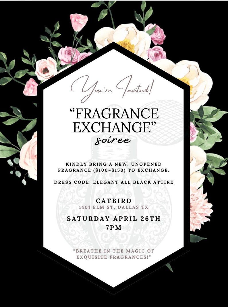 Perfume Exchange Invitation & Welcome Sign: Editable Template (canva ...