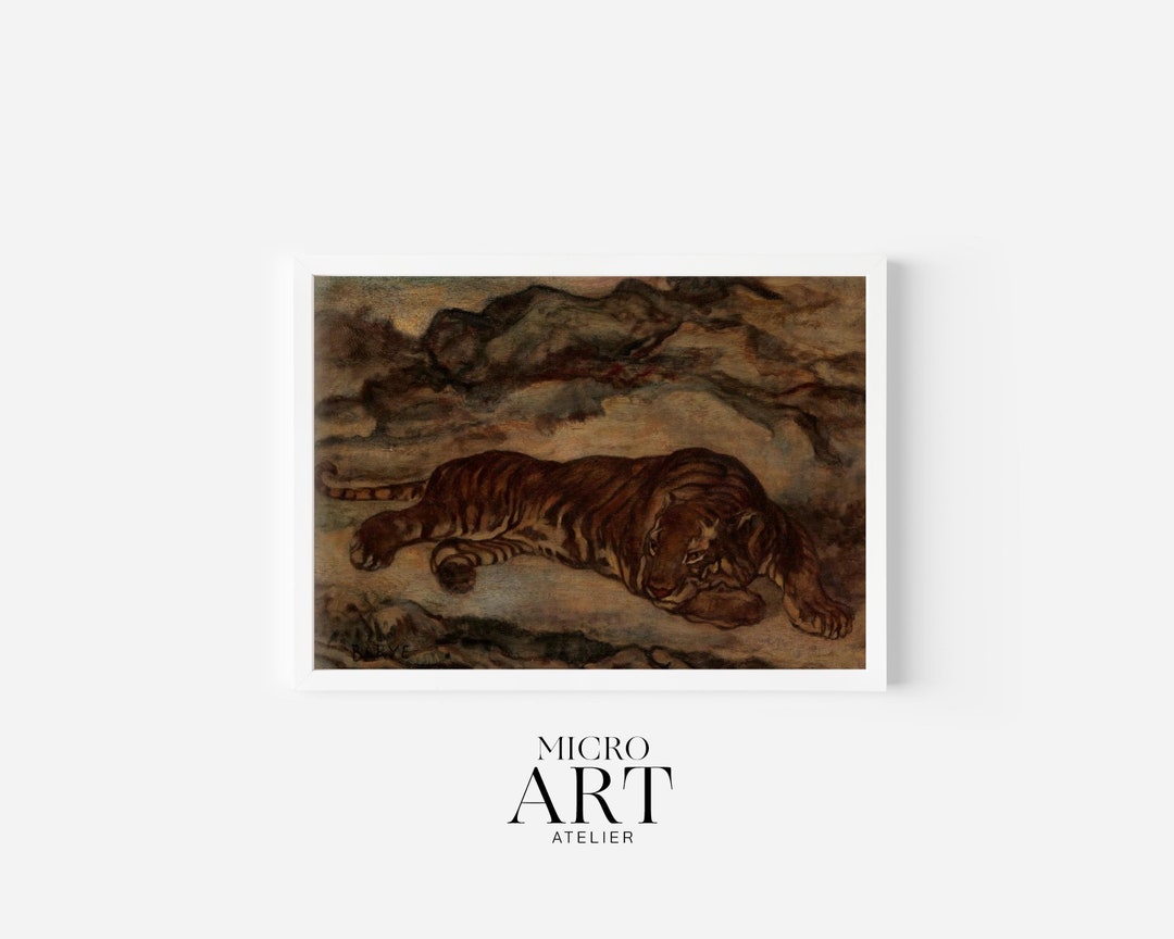 Tiger in Rest | Painting, Wildlife Art, Vintage Illustration ...