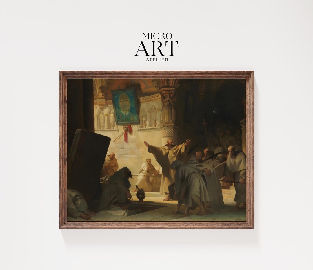 Monks in Crypt | Painting, Gothic Art, Medieval Scene | Printable Wall ...