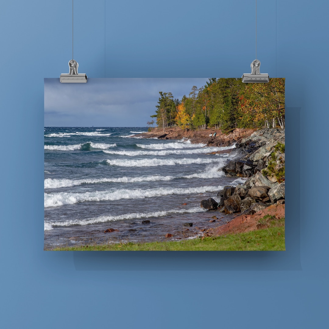 PRESQUE ISLE Surf-unframed or Printed on Metal or Canvas, Color Print ...
