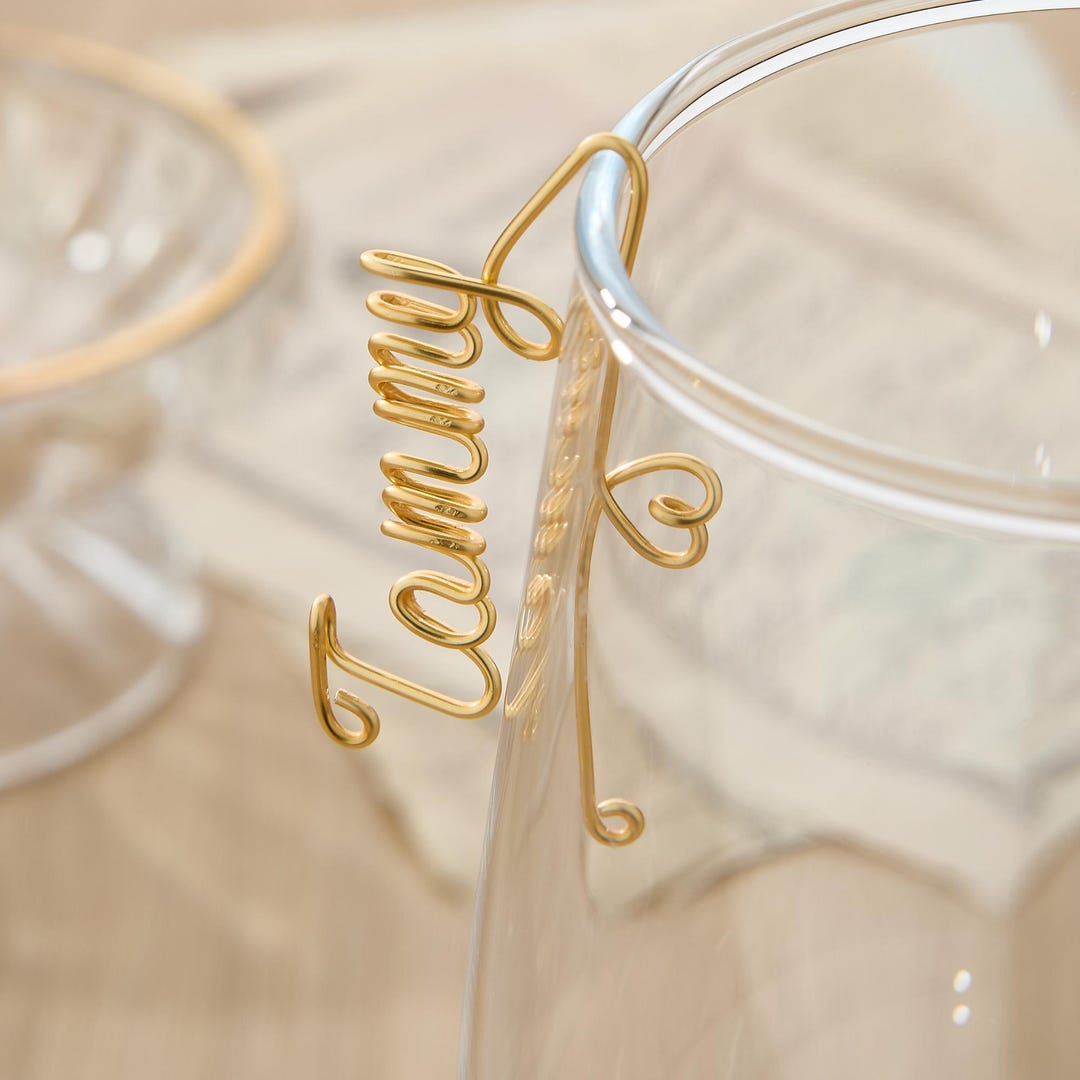 Personalized Wine Charms for Stemless Glasses, Custom Name Drink Tags ...