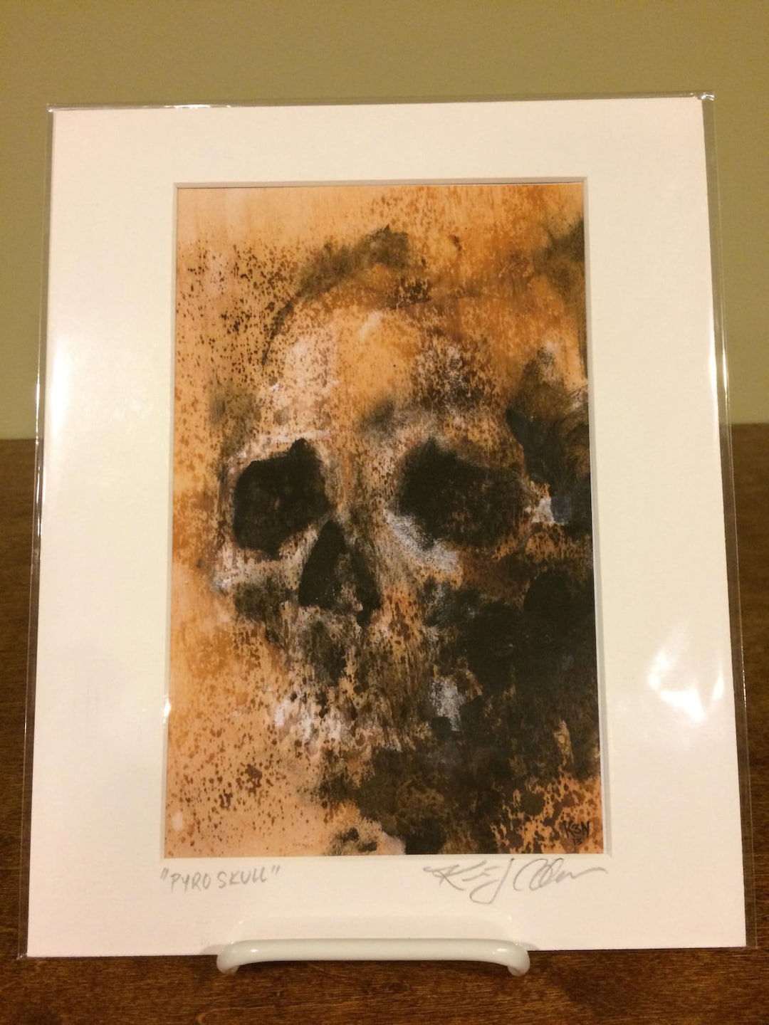 Pyro Skull Chemical Pyrography Splatter Abstract Skull Sepia Acrylic - Etsy