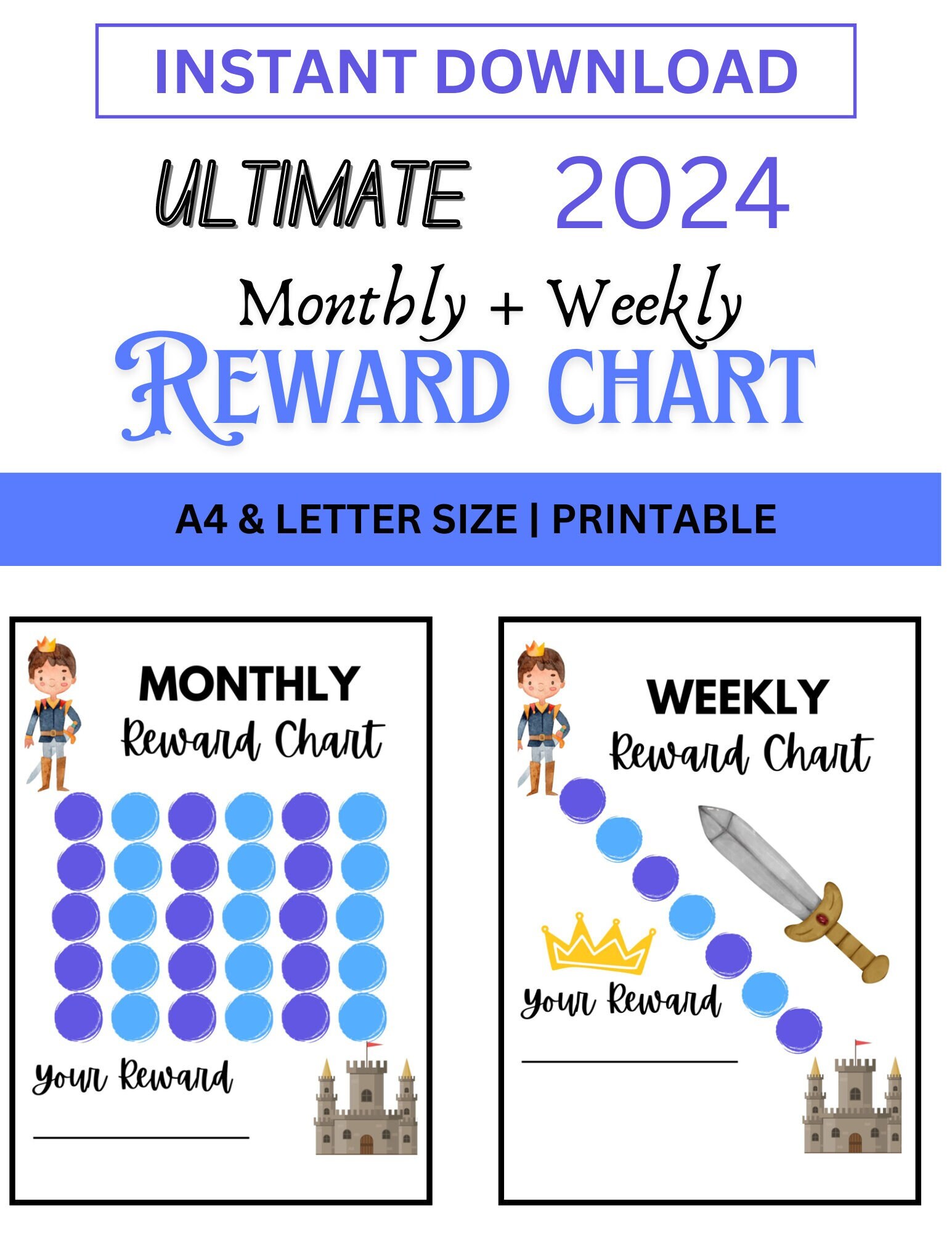 Instant Download Reward Chart Printable - Fun & Motivating Kids ...