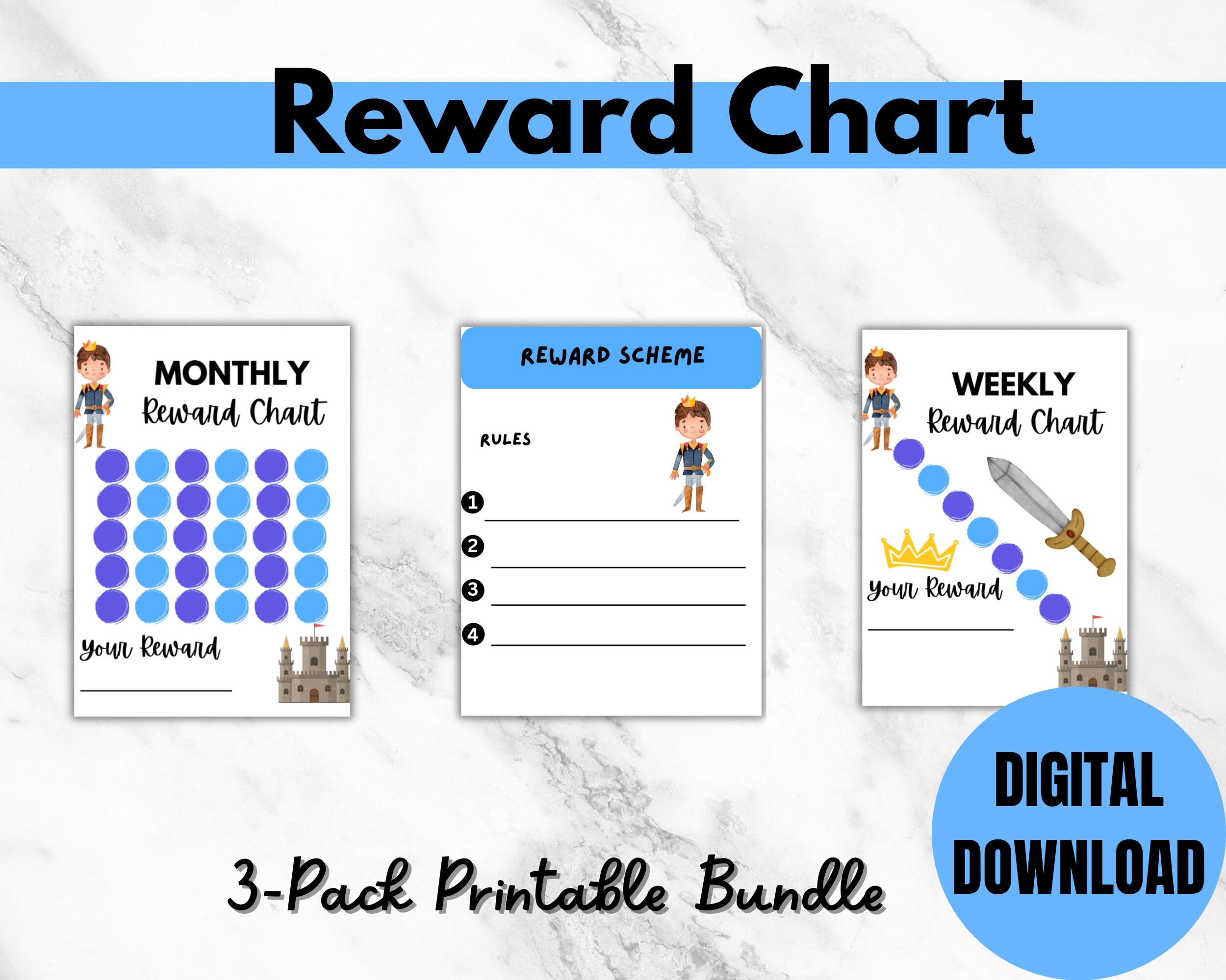 Instant Download Reward Chart Printable - Fun & Motivating Kids ...