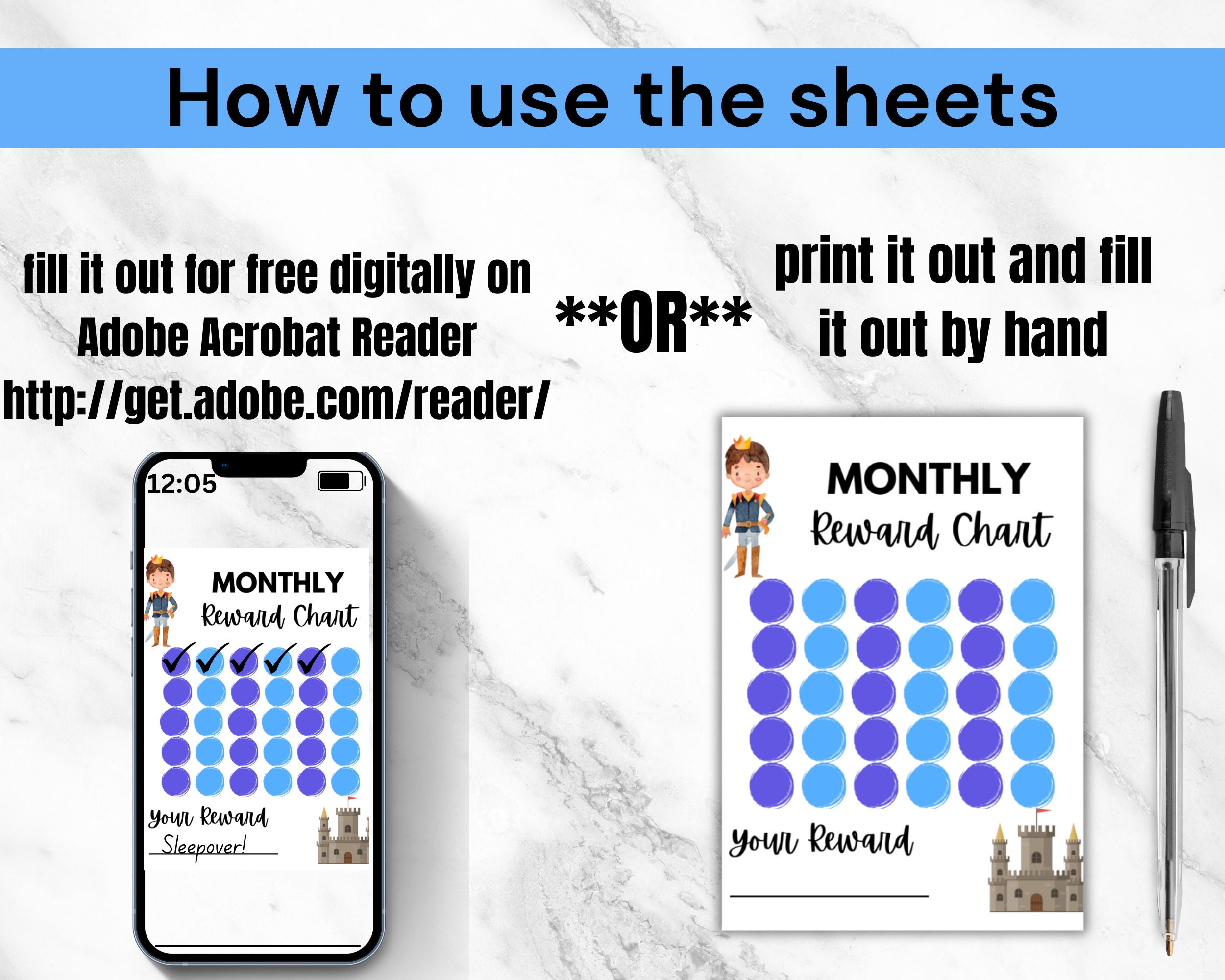 Instant Download Reward Chart Printable - Fun & Motivating Kids ...