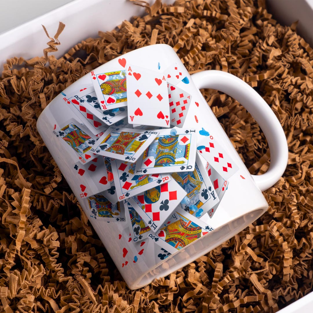 3D Playing Cards Mug , Coffee Mug Png, Playing Card PNG, 11oz Playing ...