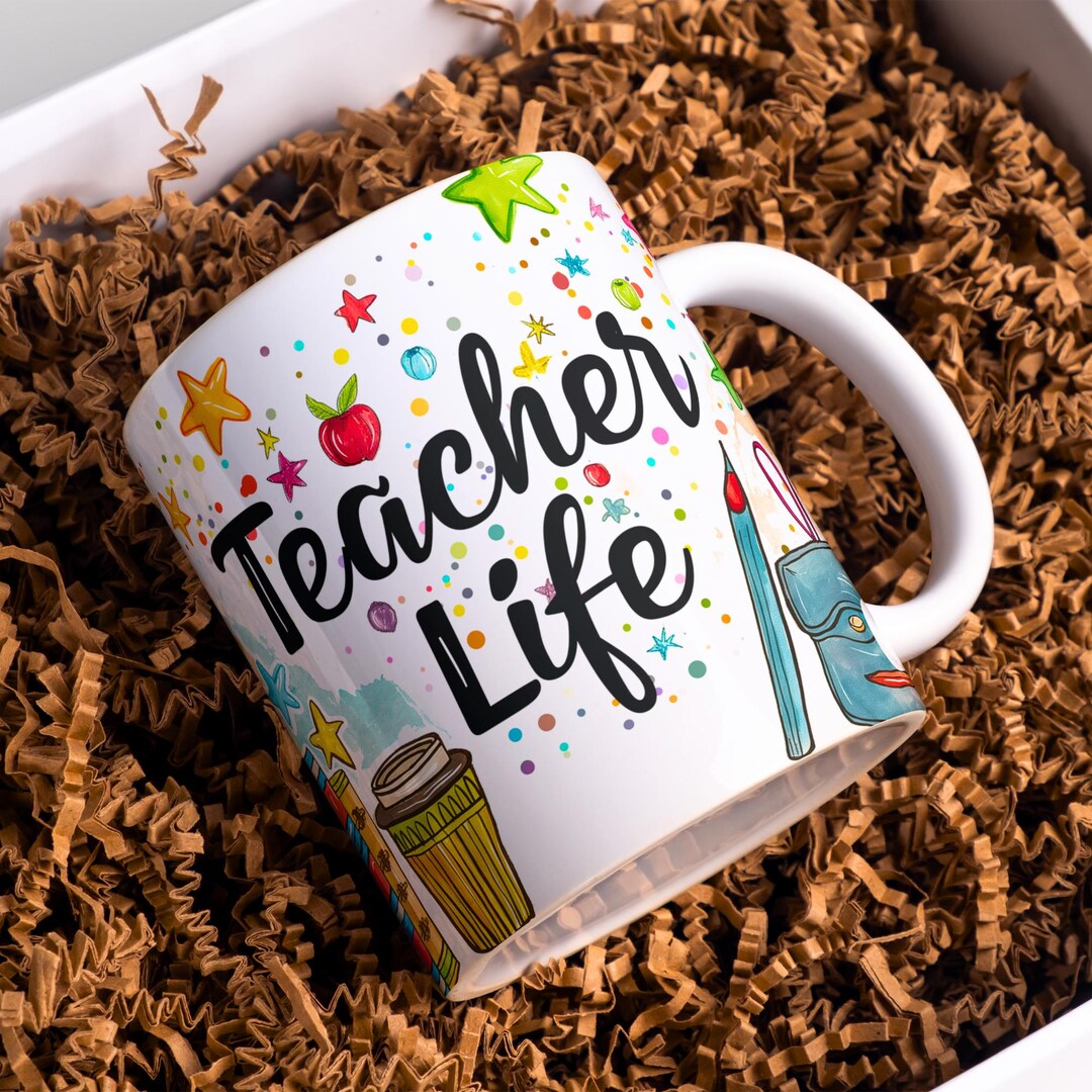 Teacher Life Mug Wrap Png, Teacher Mug Wrap Design, School Mug ...