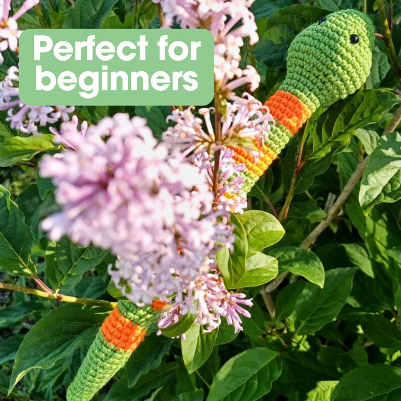 Snake Crochet Pattern - No Sew DIY Amigurumi Striped Snake Toy PDF ...