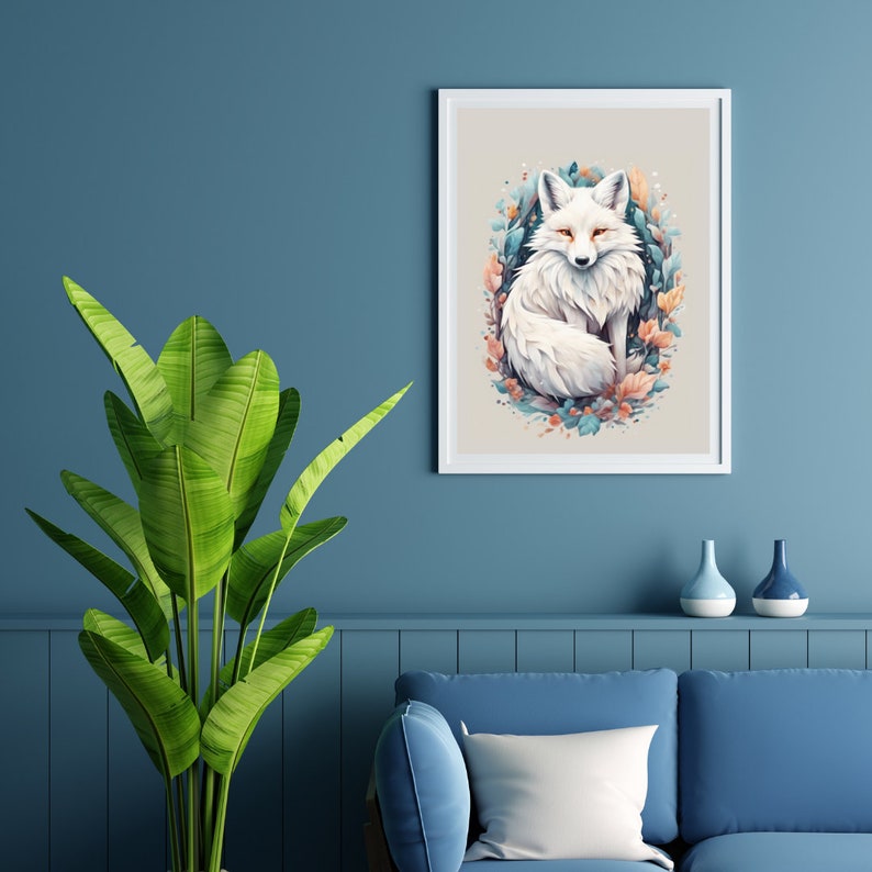 White Fox Trio Watercolor Art Prints - Set of 3 Digital Downloads - Etsy