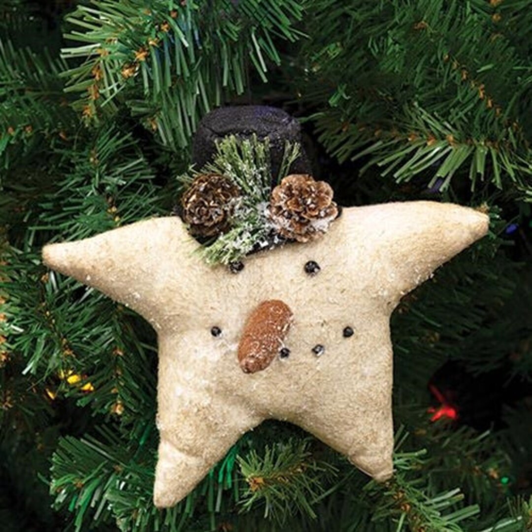 Vintage Snowman Star Ornament - Etsy