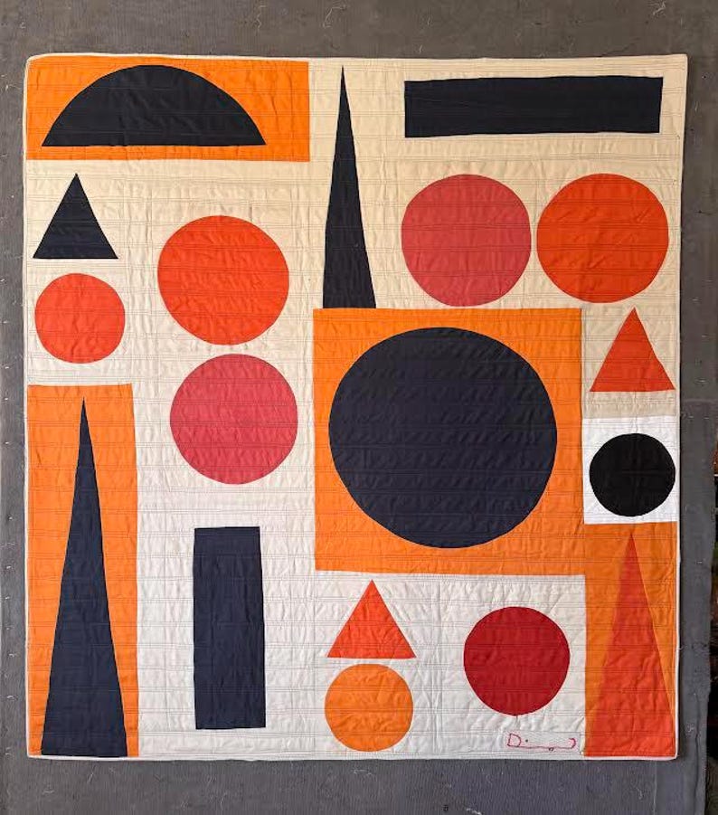 Modern Abstract Geometric Quilt - Etsy