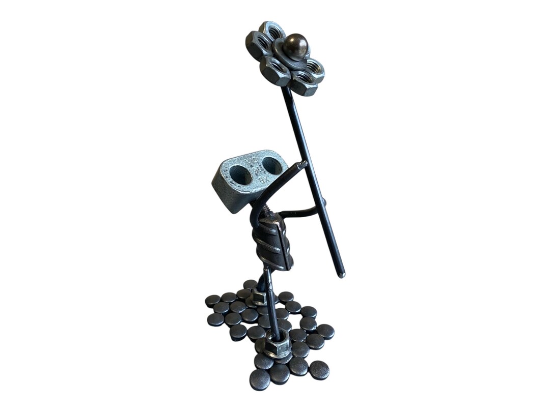Scrap Metal Droid Holding Flower - Etsy