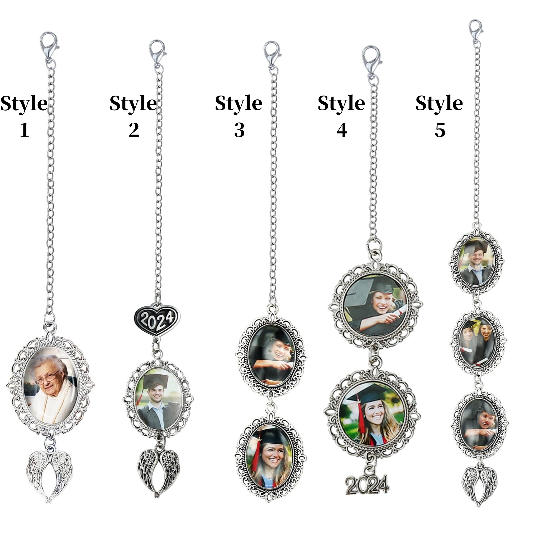 Customized Graduation Tassel Photo Charm With Angel Wings Graduation ...