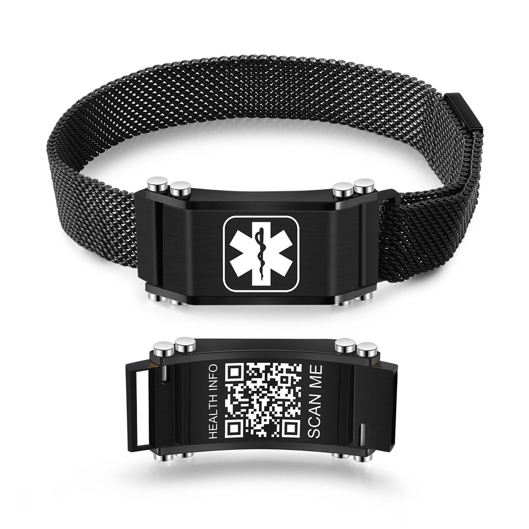 QR Code Medical Bracelet Emergency Medical Alert Bracelet Medical ID ...