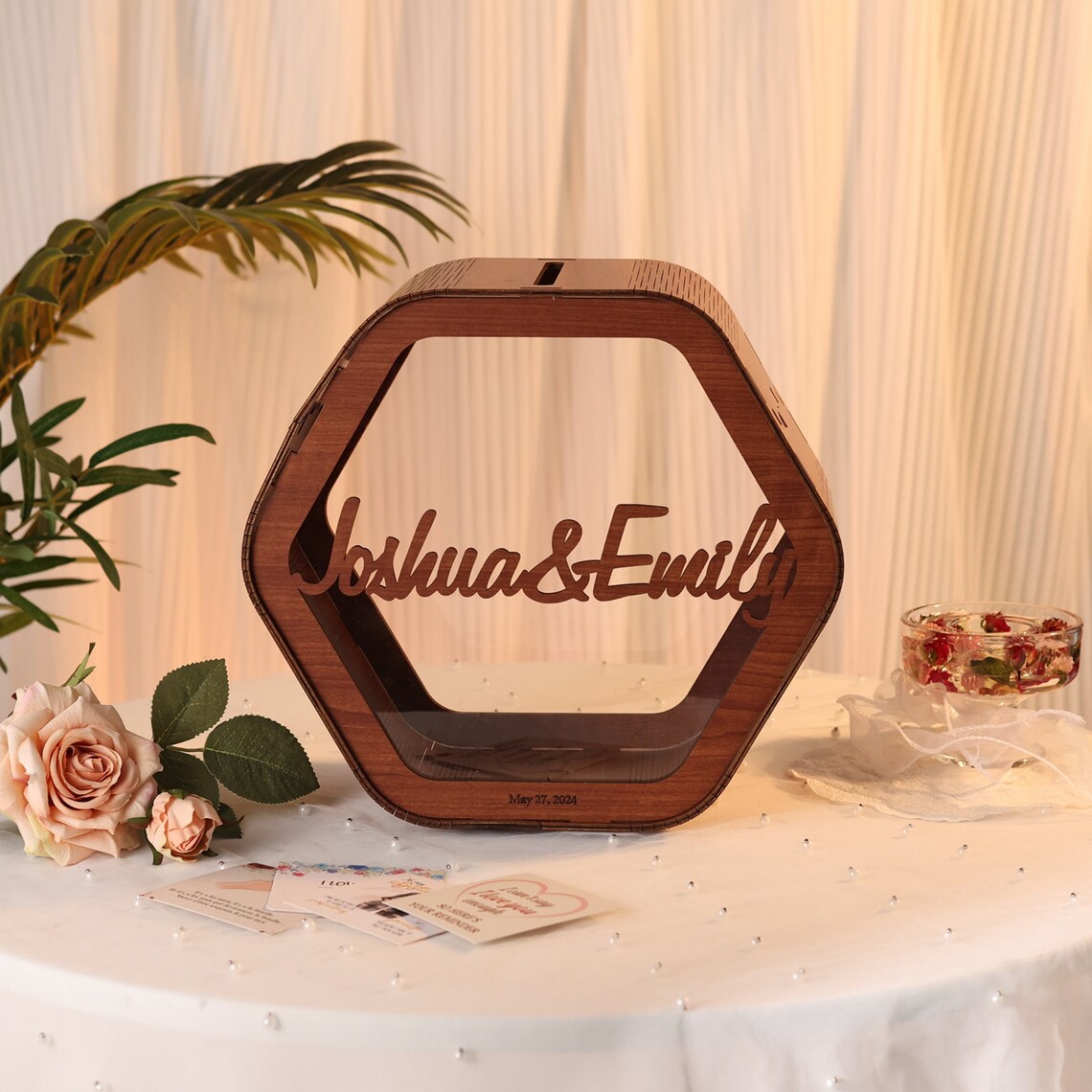 Wedding Card Box Personalized Wedding Card Box Card Box With Acrylic ...