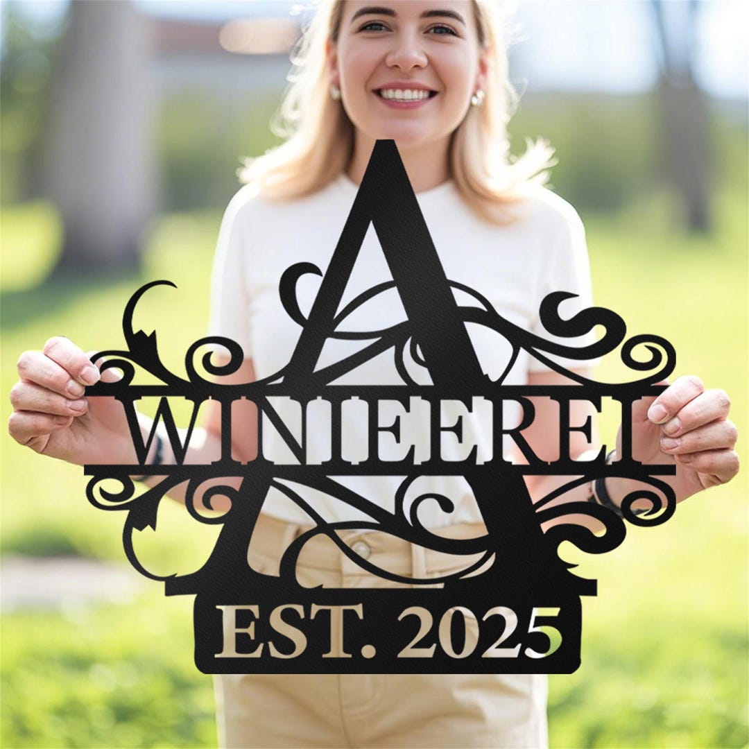 Custom Metal Name Signs,monogram Wall Decor,family Name Sign,entryway ...