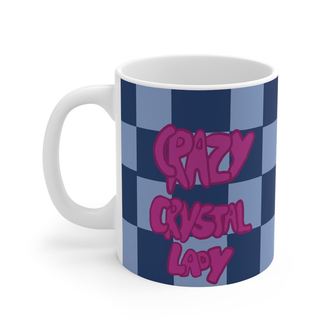 Crazy Crystal Lady Checkered Whimsical Mug 11oz - Etsy