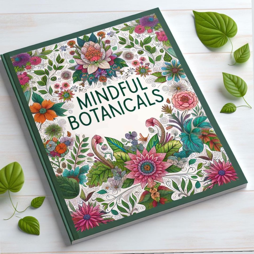 Printable Botanical Coloring Pages for Adults – Mindfulnesses - Etsy