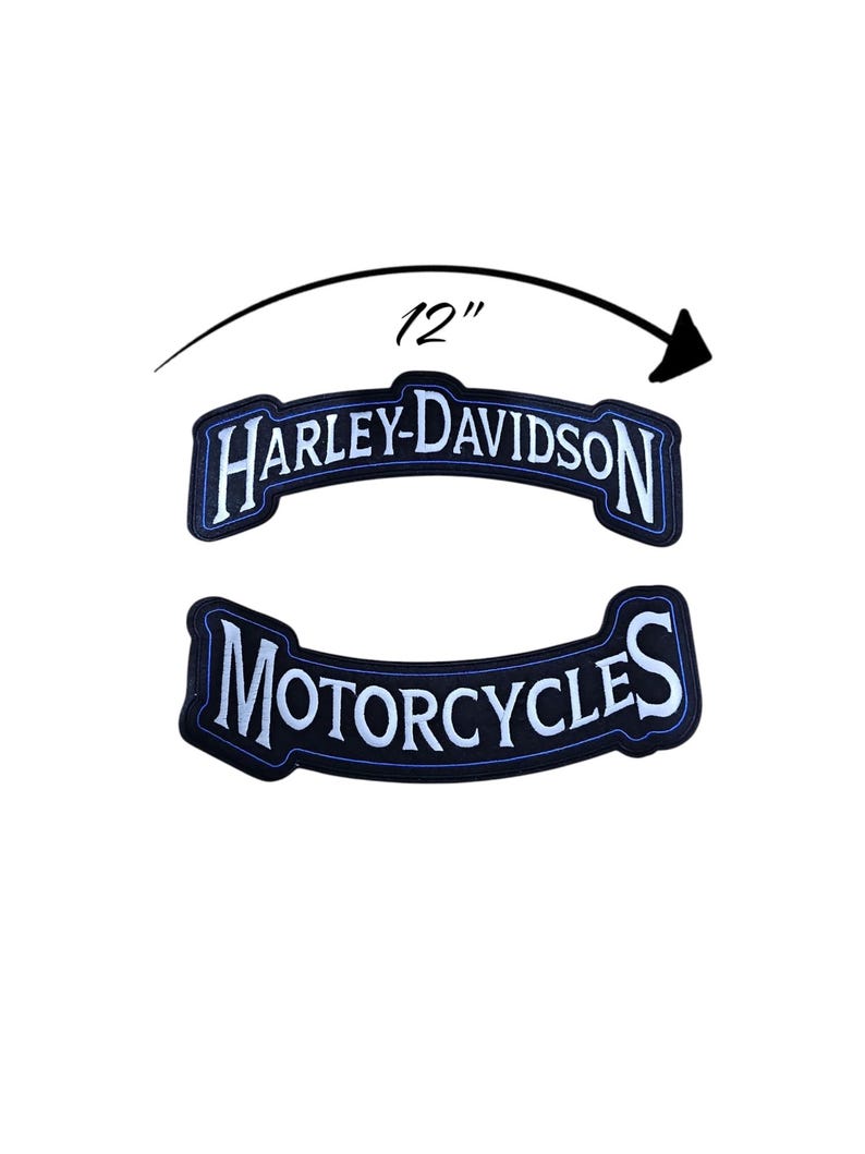Harley Davidson Blue Double Eagle Embroidery Patch Top Bottom Rockers ...