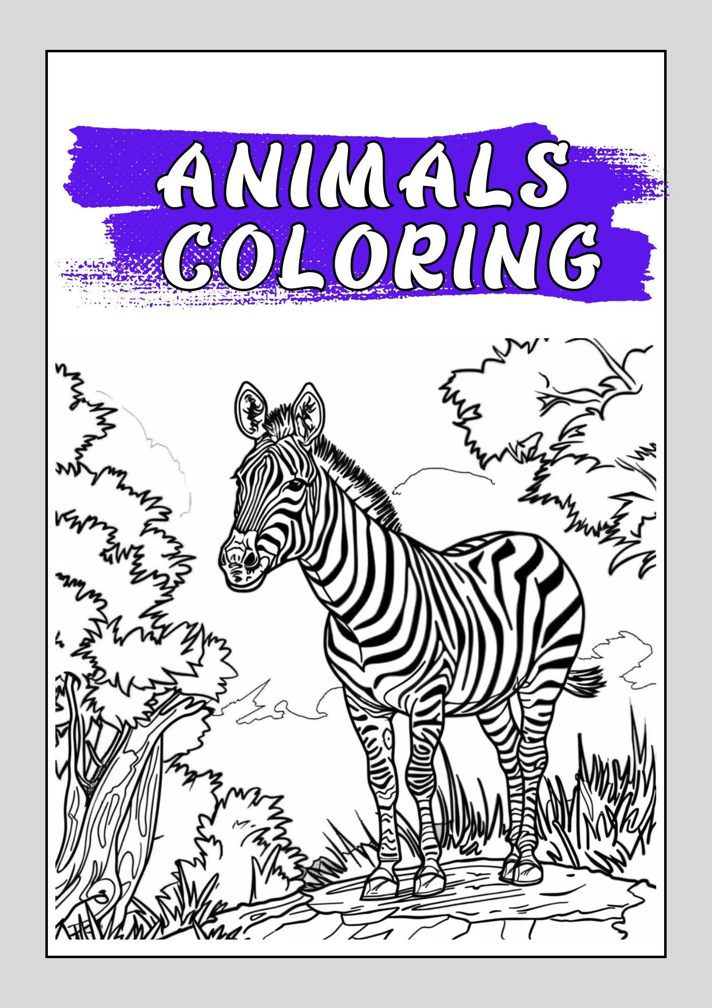 Coloring Book Animals - Etsy