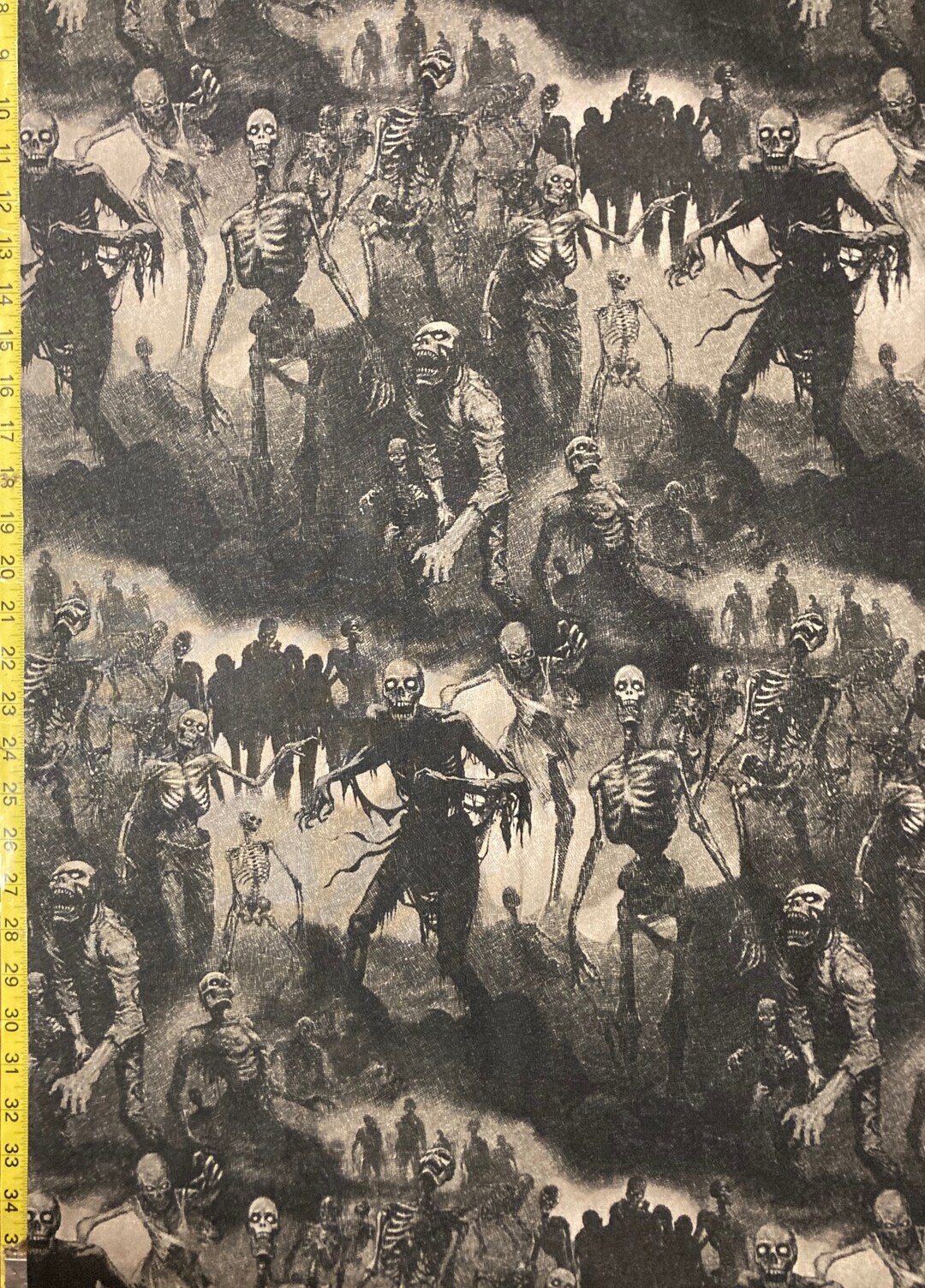 Tombsday Alexander Henry Fabric - Zombies Walking Dead Horror ( Yard or ...