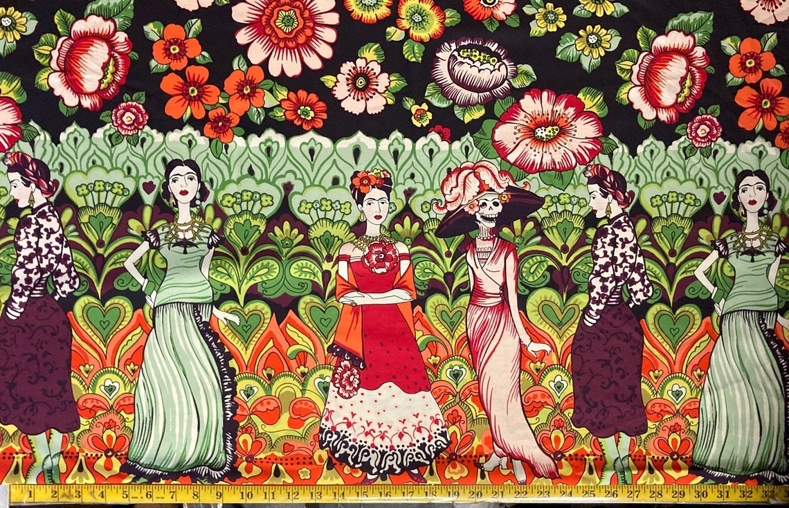 Frida La Catrina Eggplant - Alexander Henry Fabric - Frida Kahlo ...