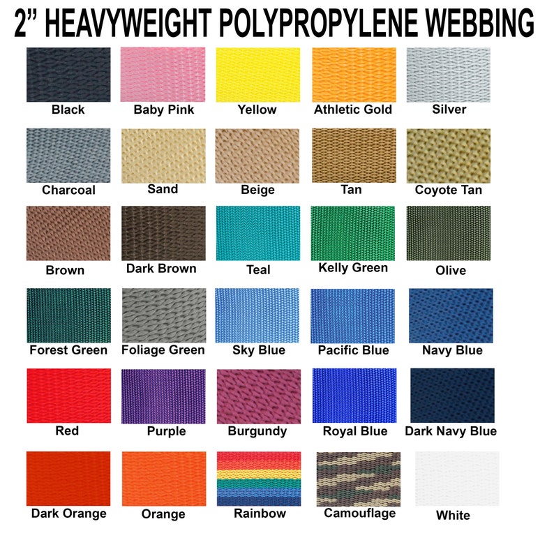 2 Heavy Weight Polypropylene Webbing Various Colors - Etsy