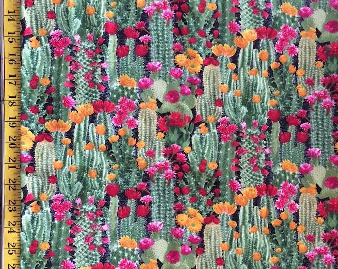 Cacti in Bloom - Timeless Treasures Fabric - Cactus & Flowers ( Yard or ...